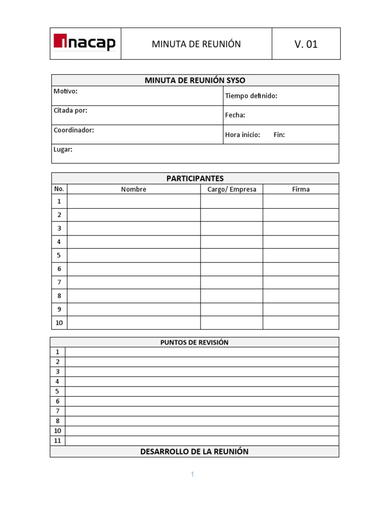 Formato Reunión | PDF