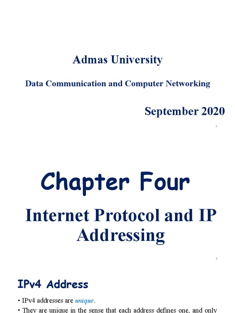 Chapter 3 - Internet Protocol and IP Addressing | PDF | Ip Address | Data Transmission
