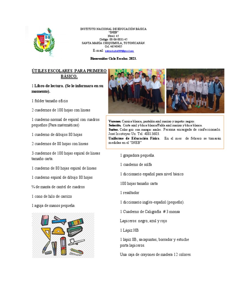 Útiles Escolares 2 | PDF | Cuaderno | Papelería
