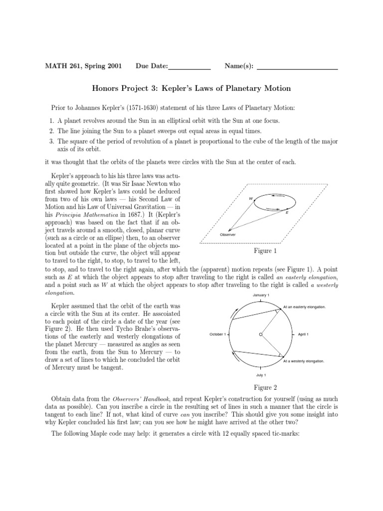 Understanding Kepler's Laws: Recreating His Geometric Approach to ...