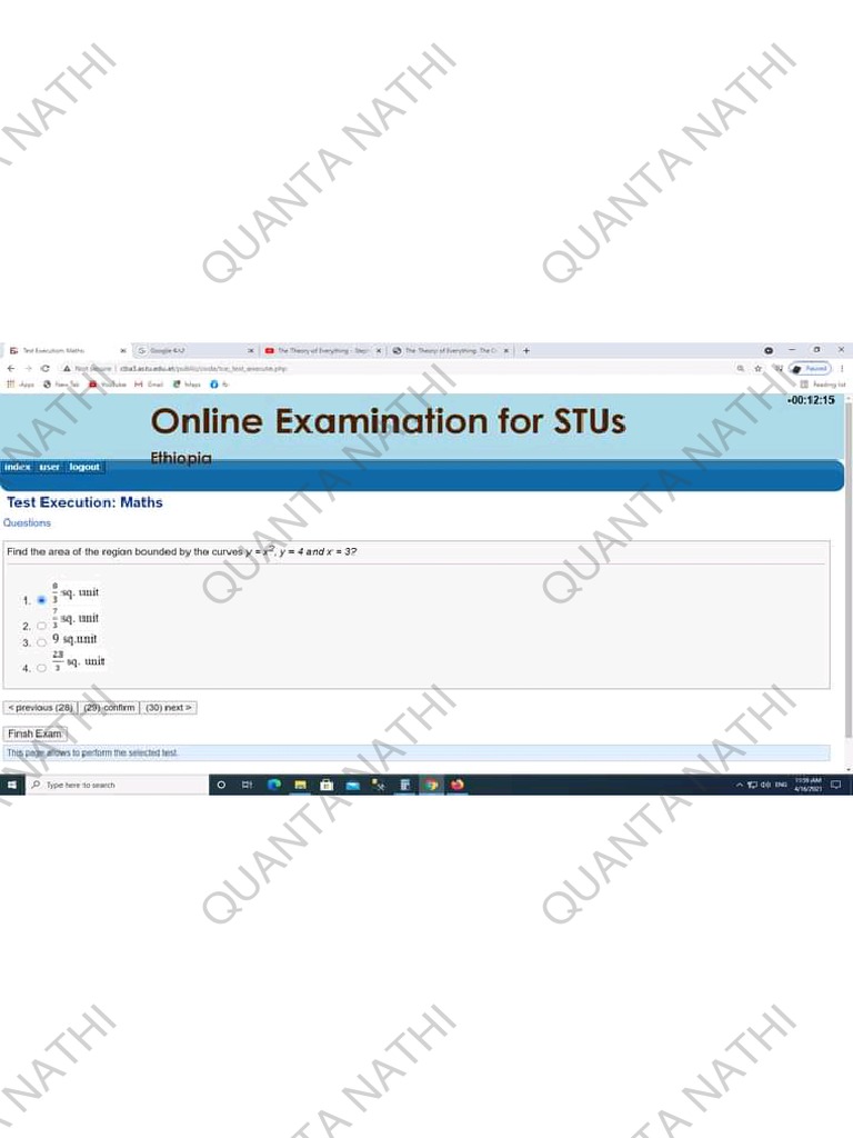 Maths Entrance Exam (Astu-Aastu) 2012-13 | PDF