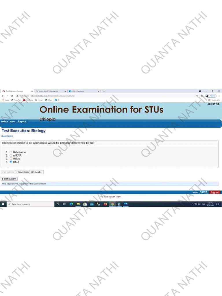 Biology Entrance Exam (Astu-Aastu) 2012-13 | PDF