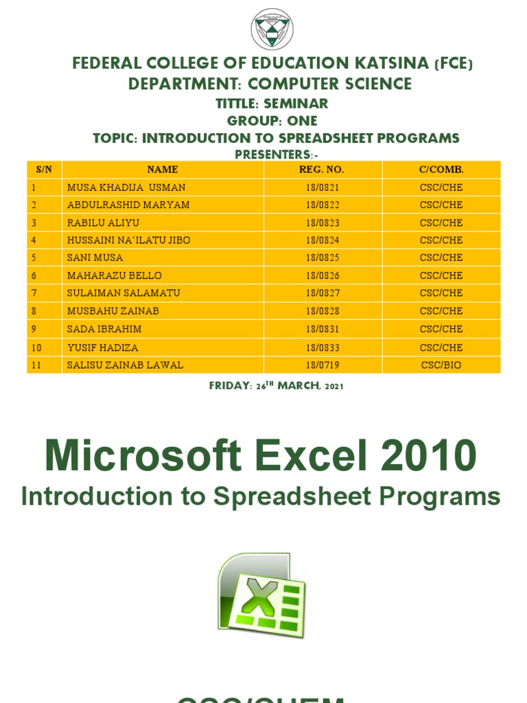 Module3 Ms Excel 2010 | PDF | Spreadsheet | Microsoft Excel