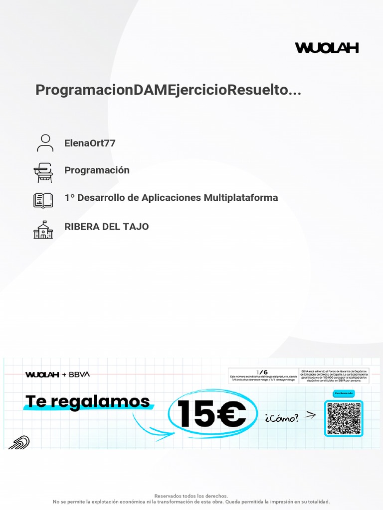 Free ProgramacionDAMEjercicioResuelto06 | PDF | Archivo de computadora ...