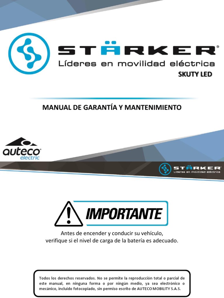 Manual de Garantia y Mantenimiento Skuty LED Linea | PDF | Cargador de ...