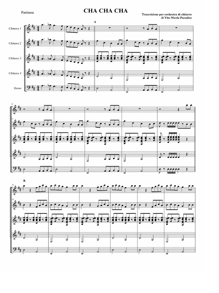 Cha Cha Cha Partitura | PDF