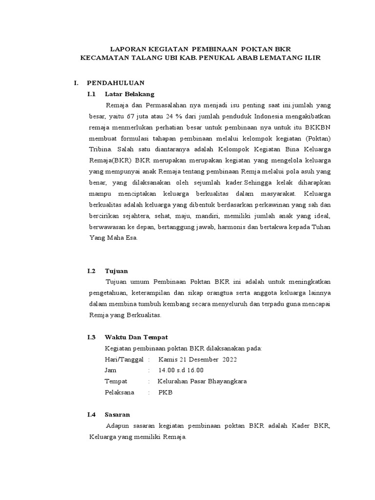 Laporan BKR Desember 2022 | PDF | Karier & Perkembangan