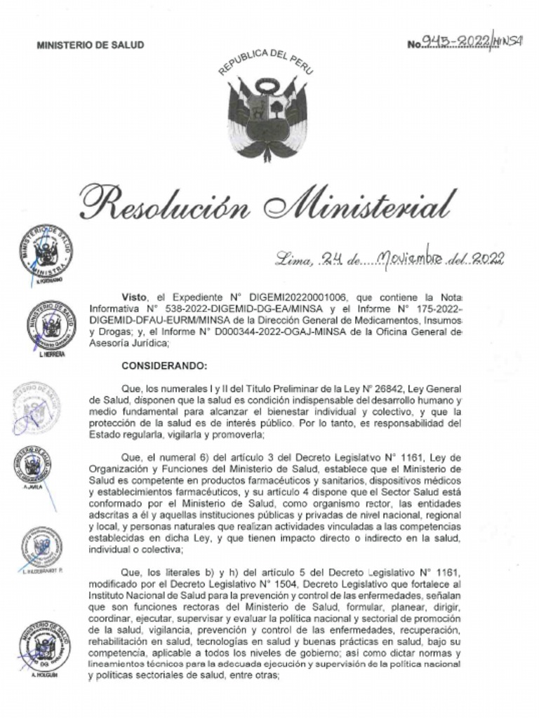 RM 945-2022-Minsa | PDF