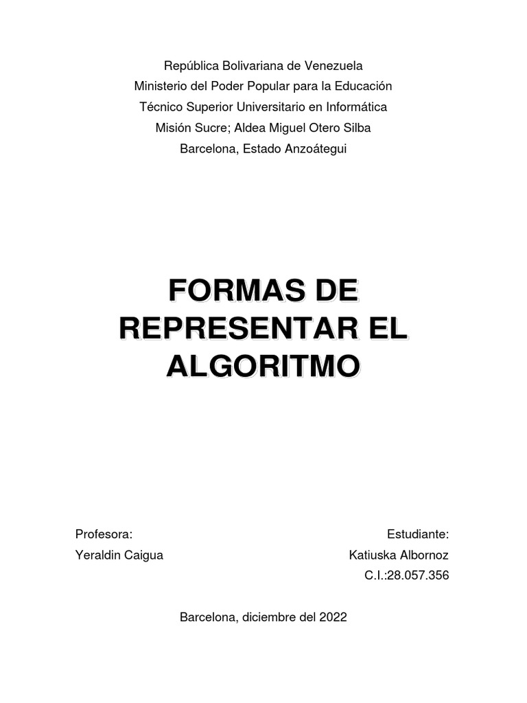 Formas de Algoritmo | PDF | Algoritmos | Lenguaje de programación