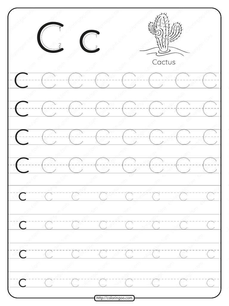 Printable Dotted Letter C Tracing PDF Worksheet | PDF Printable Dotted Letter C Tracing PDF Worksheet | PDF