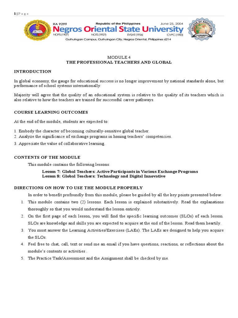 Module 4 in ED 404 PERSONAL AND PROFESSIONAL GROWTH FOR TEACHERS | PDF ...