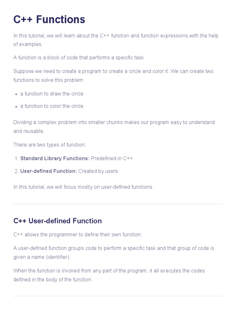 C Function With Examples Pdf Parameter Computer Programming Subroutine