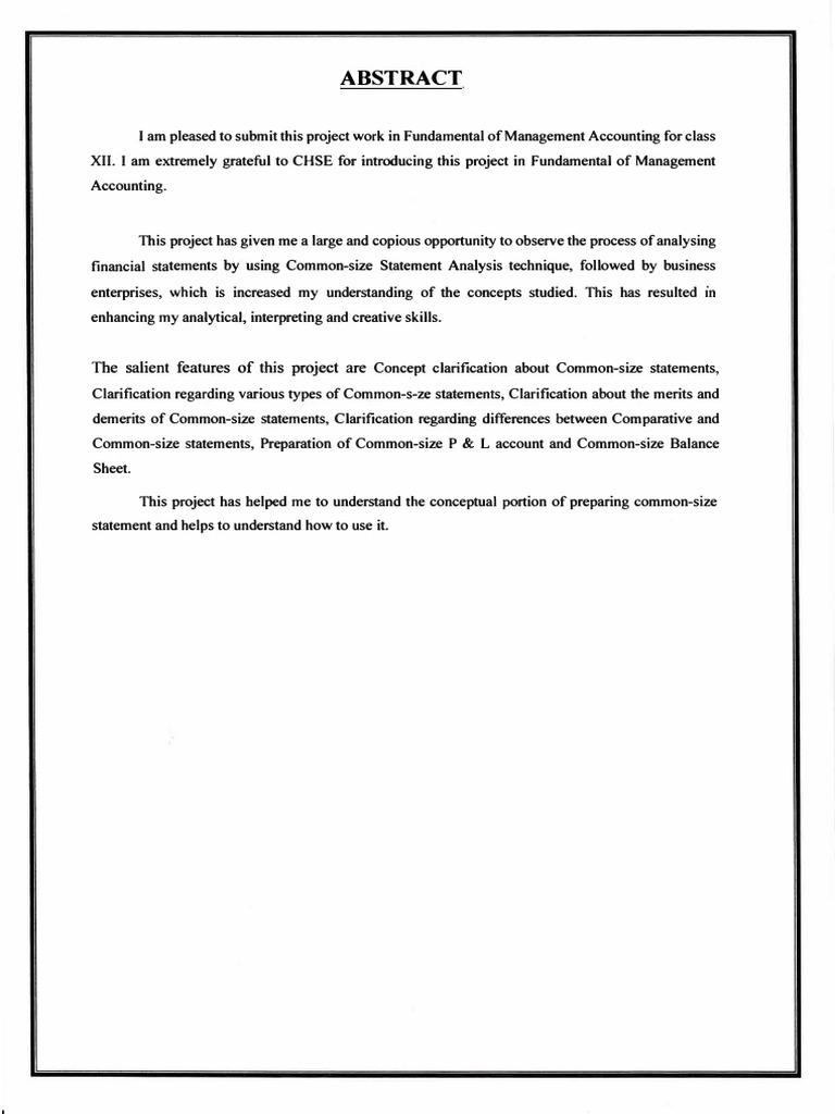 FMA Project (Common Size Statement) | PDF | Balance Sheet | Equity ...