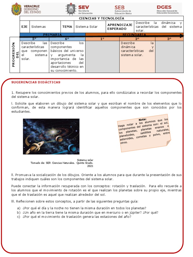 Ficha 13. El Sistema Solar | PDF
