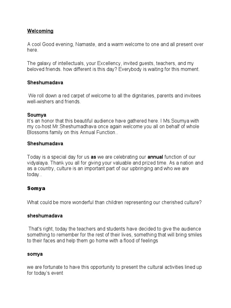 Annual Day Dance Performance Script | PDF | Dances