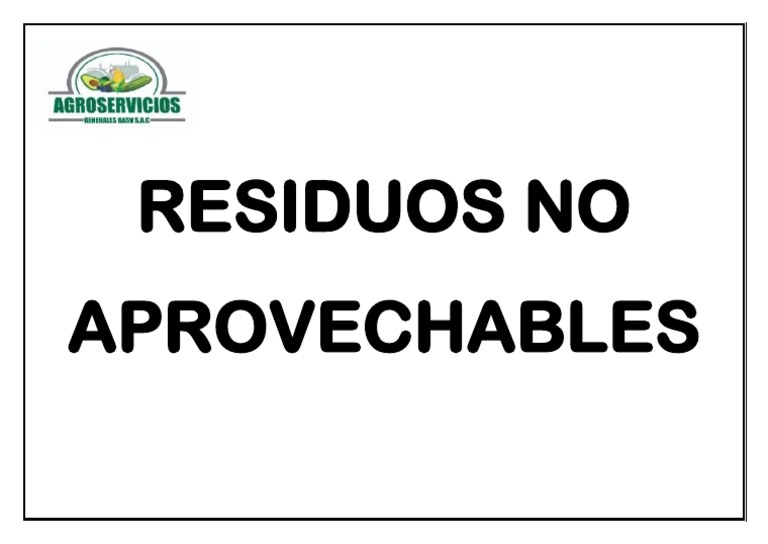 Residuos No Aprovechables | PDF