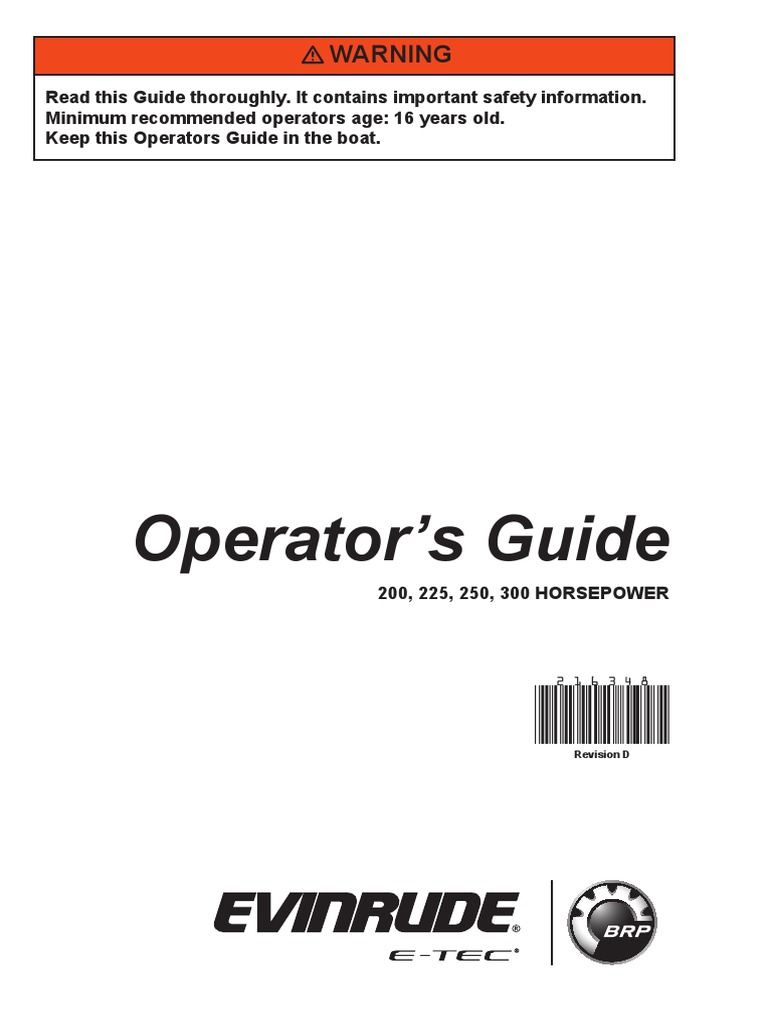 Evinrude Etec g2 200 300 | PDF | Gasoline | Engines