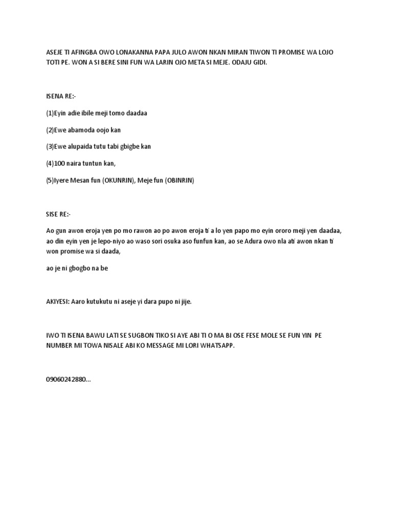 Aseje Ti Afingb | PDF