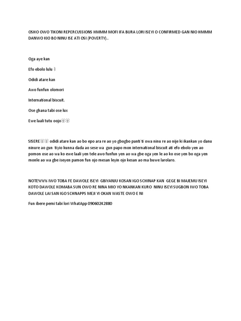 Osho Owo Tikoni | PDF