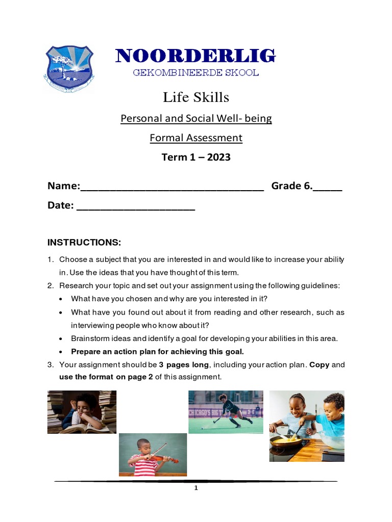 PSW Formal Assessment - Term 1 - 2023 | PDF | Goal | Cognition