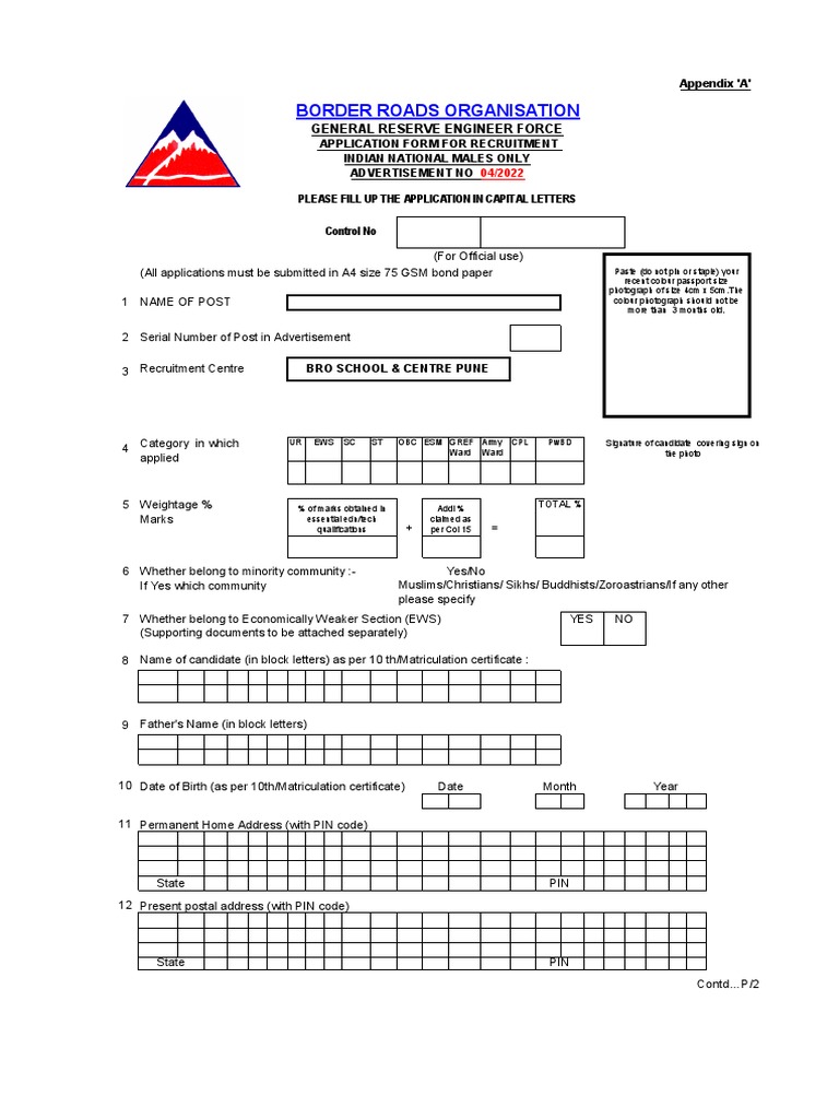 Bro Form Advt No 04 2022 by Sarkari Result Com | PDF | Driver's License ...