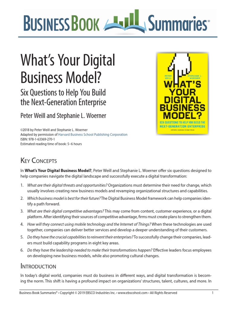What's Your Digital Business Model | PDF | Business Model | Internet Of ...