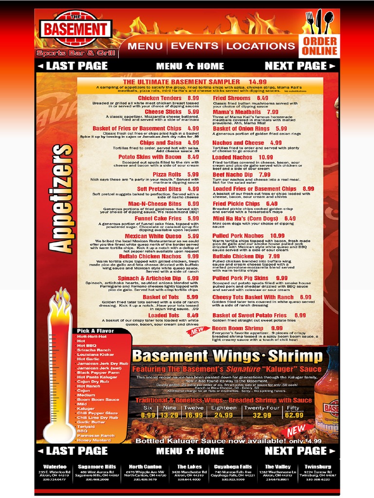 The Basement Bar & Grill | PDF | Foods | American Cuisine