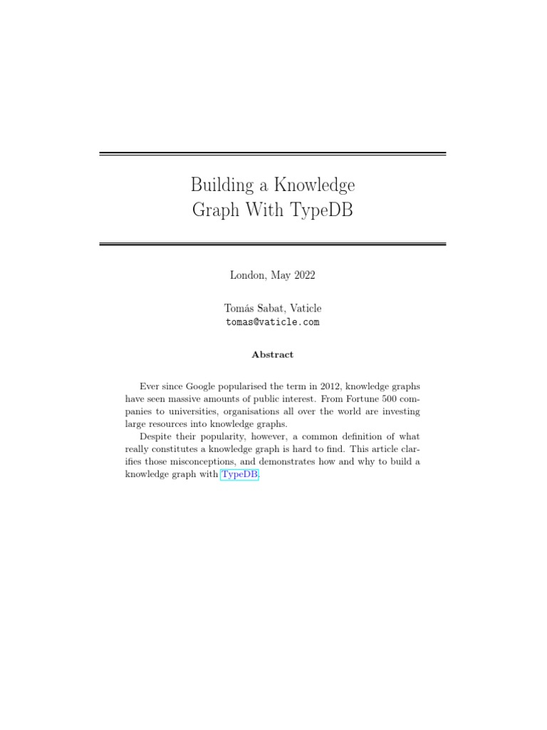 Building A Knowledge Graph With TypeDB | PDF | Databases | Conceptual Model