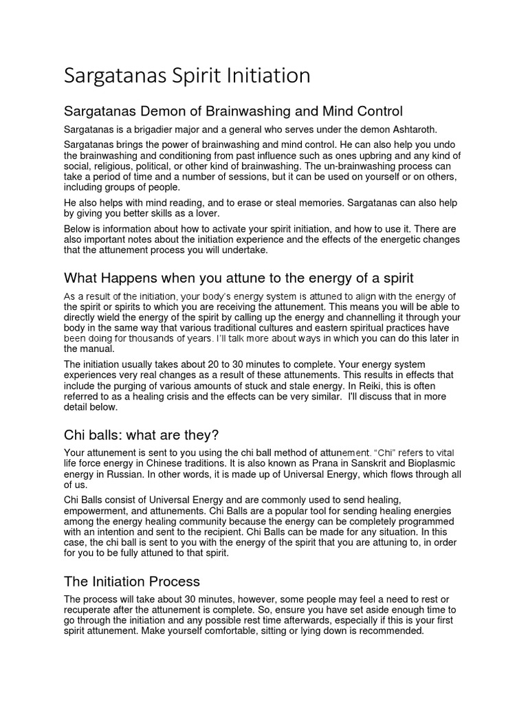 Sarg at An As Spirit Initiation Manual | Download Free PDF | Spirituality