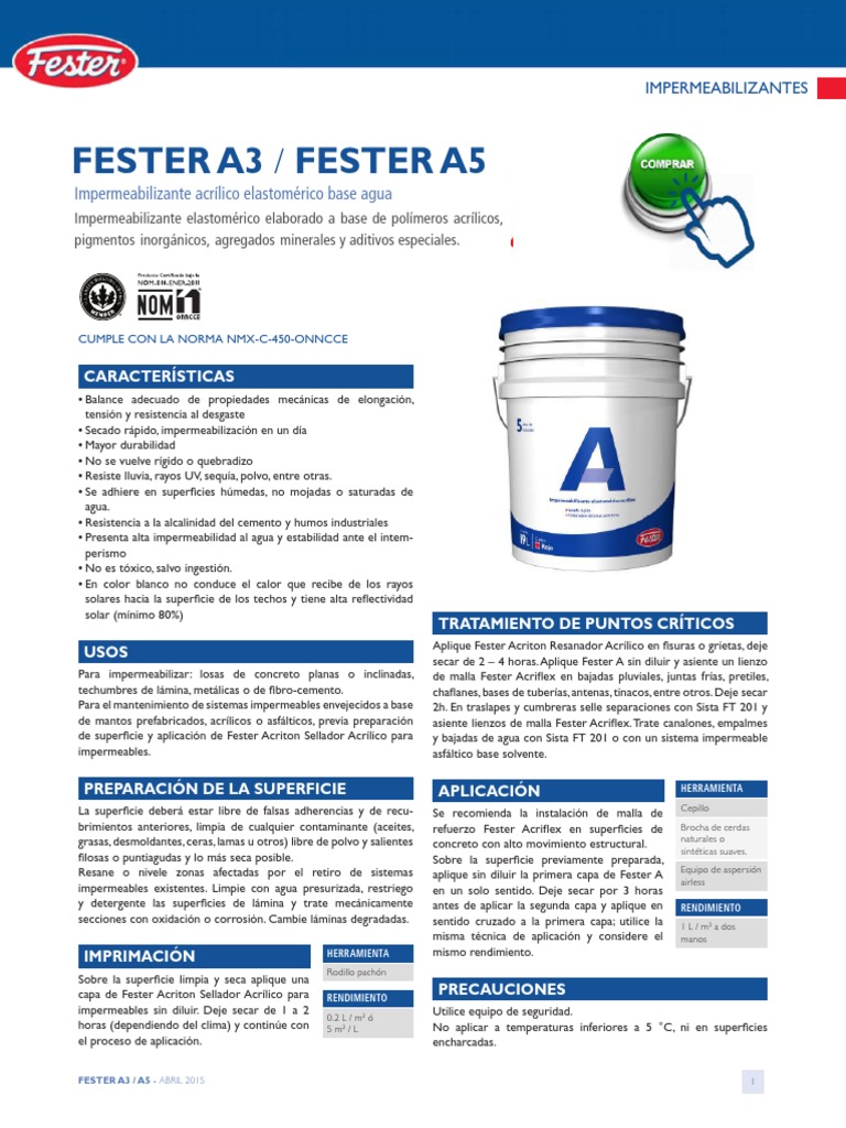 Fester A3 Blanco - Impermeabilizante Acrilico-Comprimido-1 | PDF ...