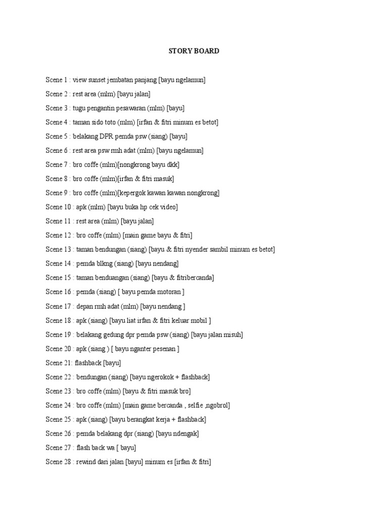Storyboard for Game Scenes | PDF | Games & Activities