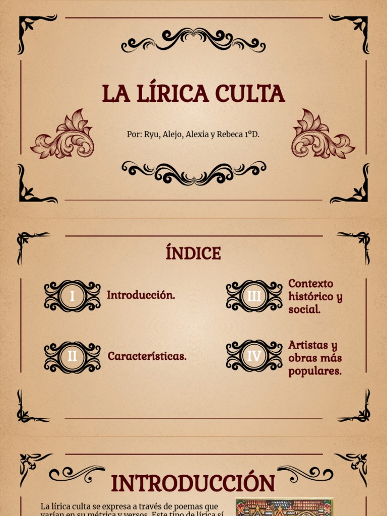 Características de la lírica culta | PDF | Poesía