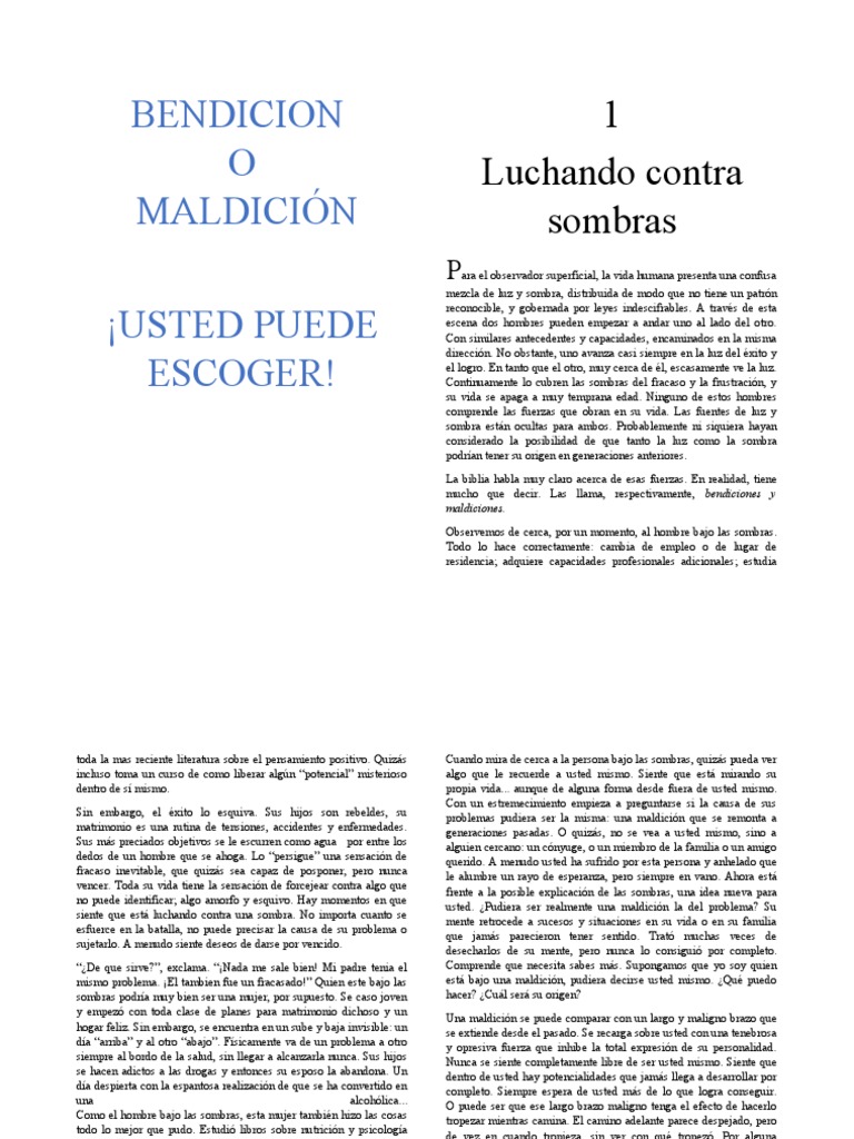 Bendicion o Maldicion | PDF | Oración | Maldición