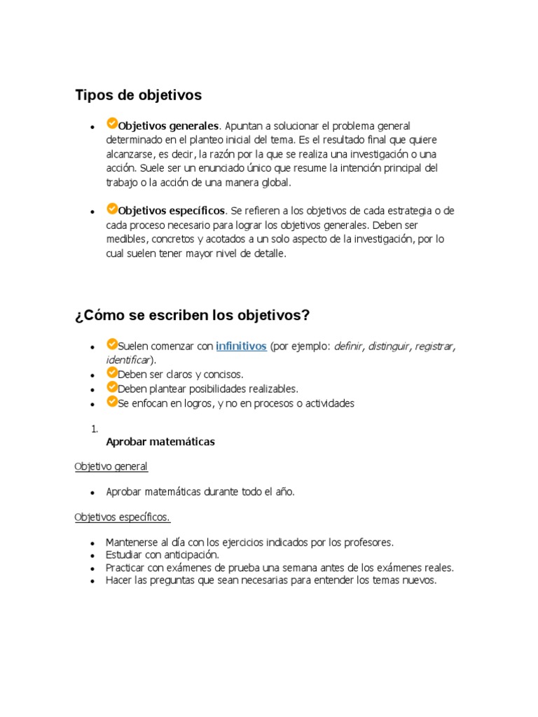 Tipos de Objetivos | PDF | Crecimiento personal y profesional