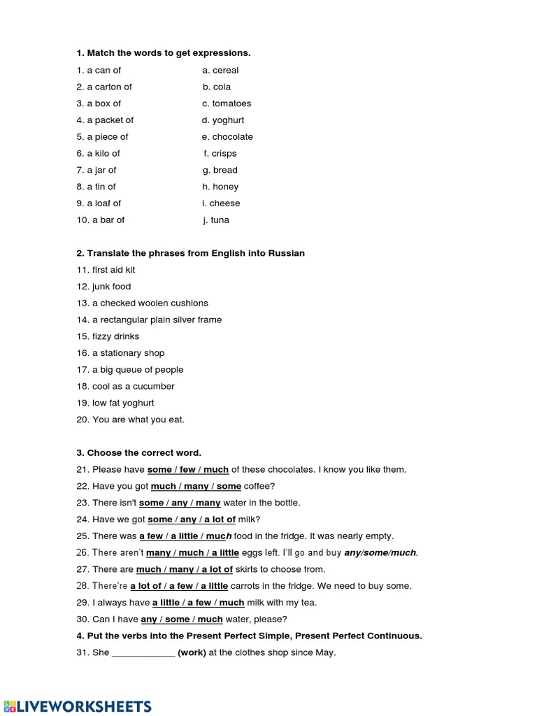 Match The Words To Get Expressions | PDF | Cooking, Food & Wine