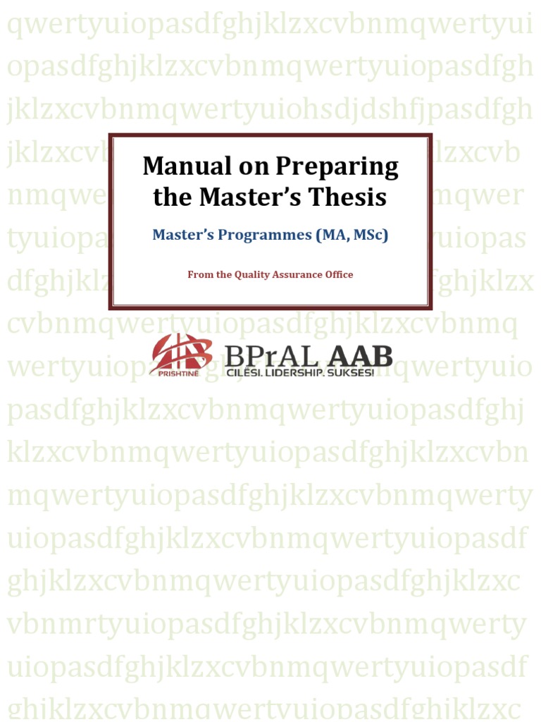 manual on preparing the masters thesis | PDF | Thesis | Scientific Method