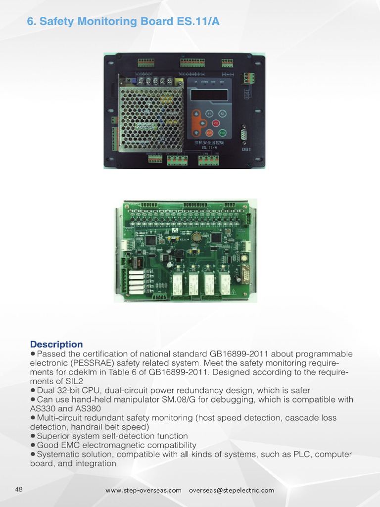 Escalator Safety Monitoring Board ES11 A | PDF