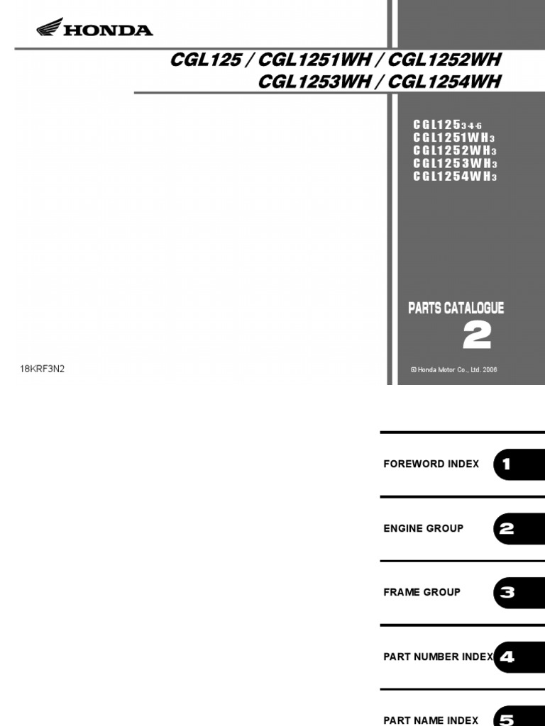 CGL125 Parts Catalogue | PDF | Bracket | Vehicle Technology