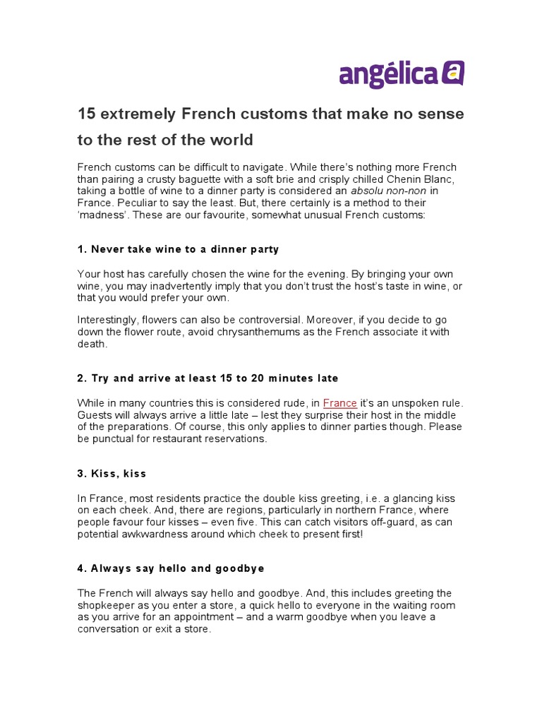 French Customs | Download Free PDF | Food And Drink