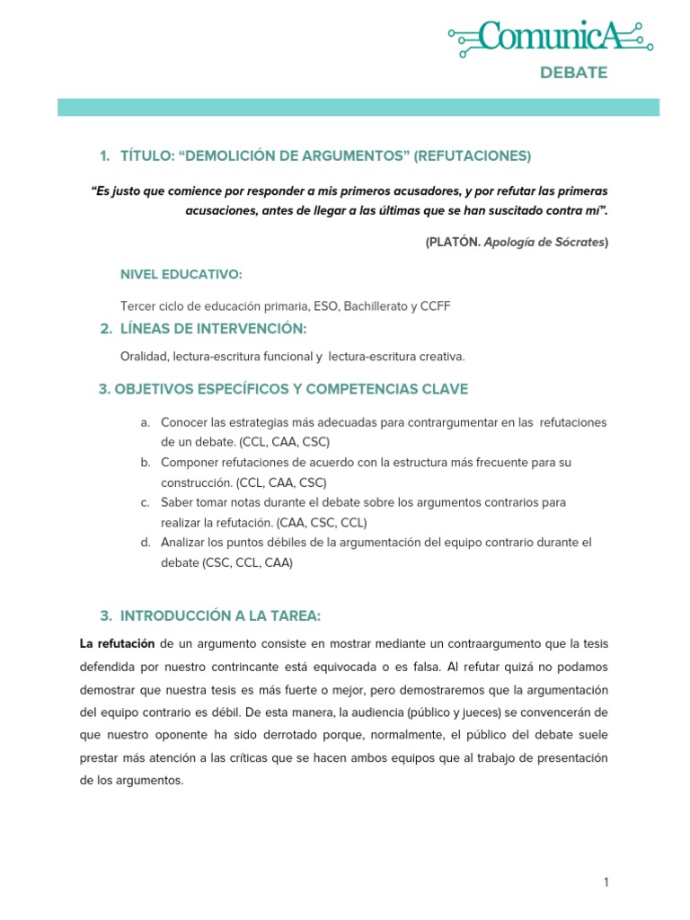 Estrategias de Refutación en Debates | PDF | Argumento | Falacia