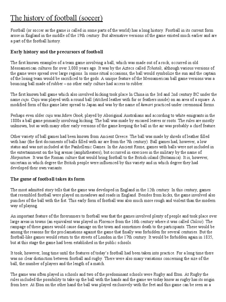 Football | PDF | Association Football | Sport Variants