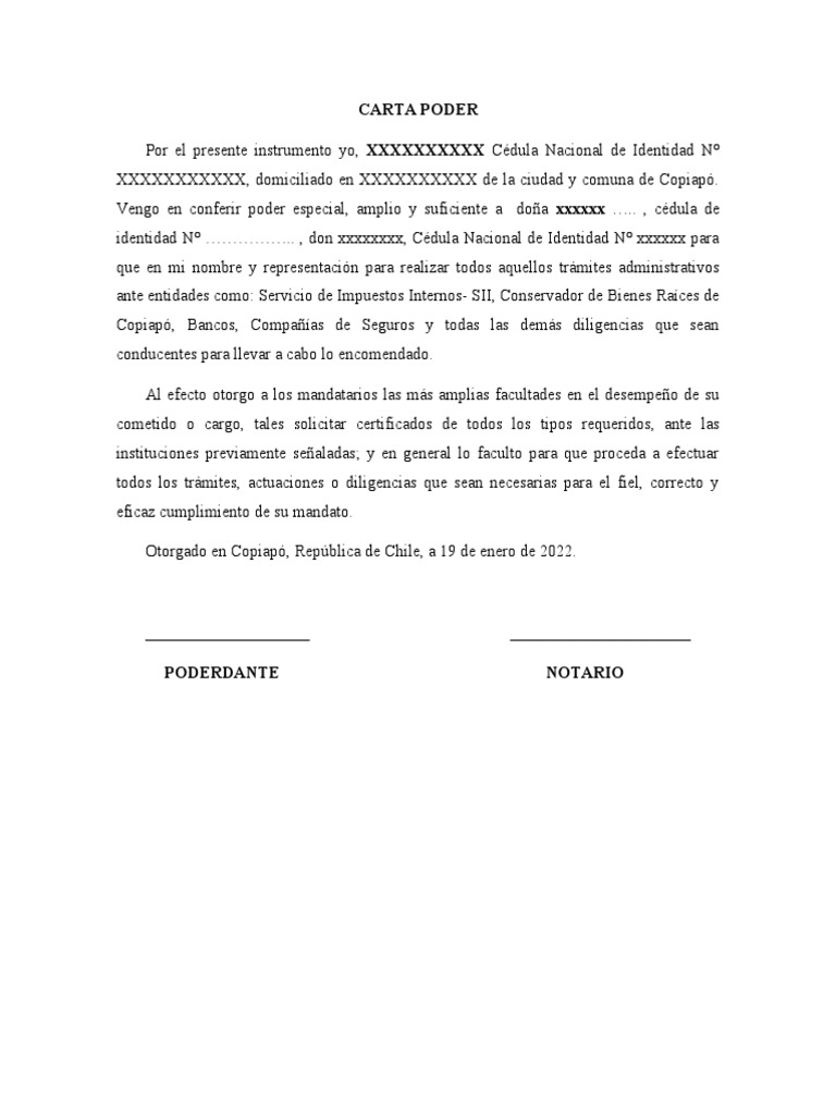 Carta Poder Tipo | PDF