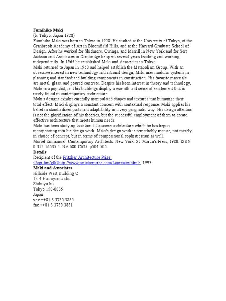 Fumihiko Maki | PDF