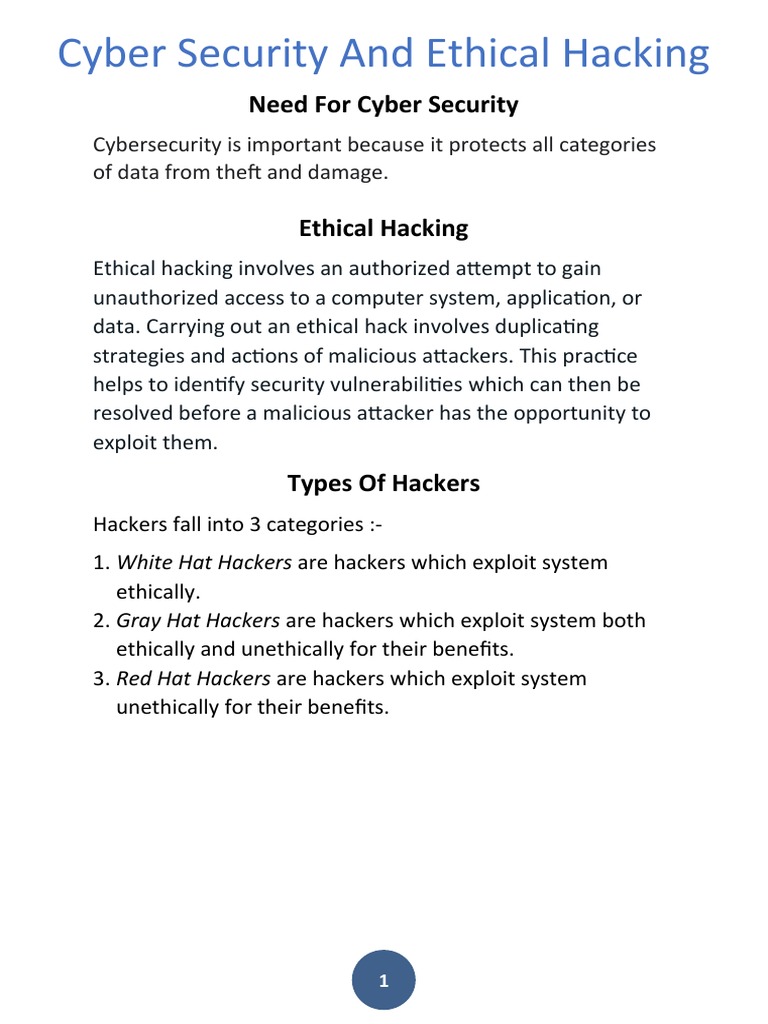 Cyber Security and Ethical Hacking | PDF