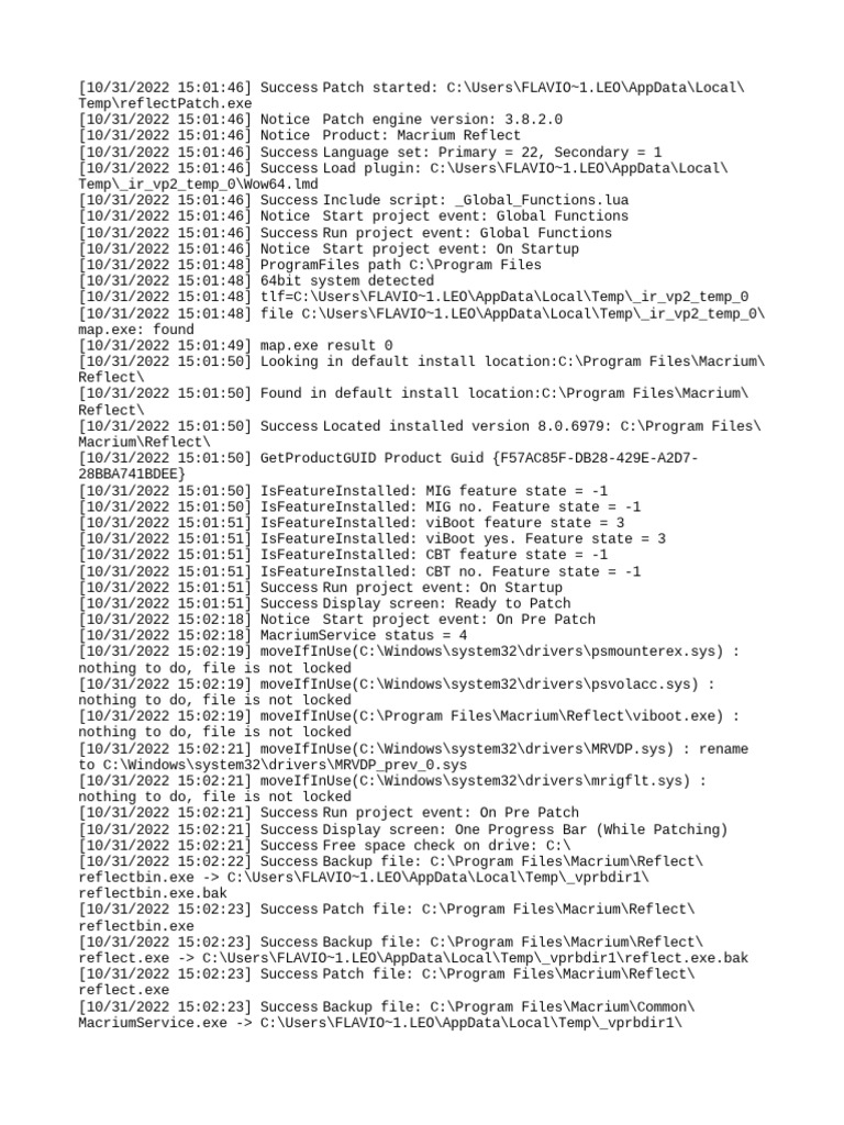 Macrium Reflect Patch Log | PDF | Microsoft Windows | Software Development