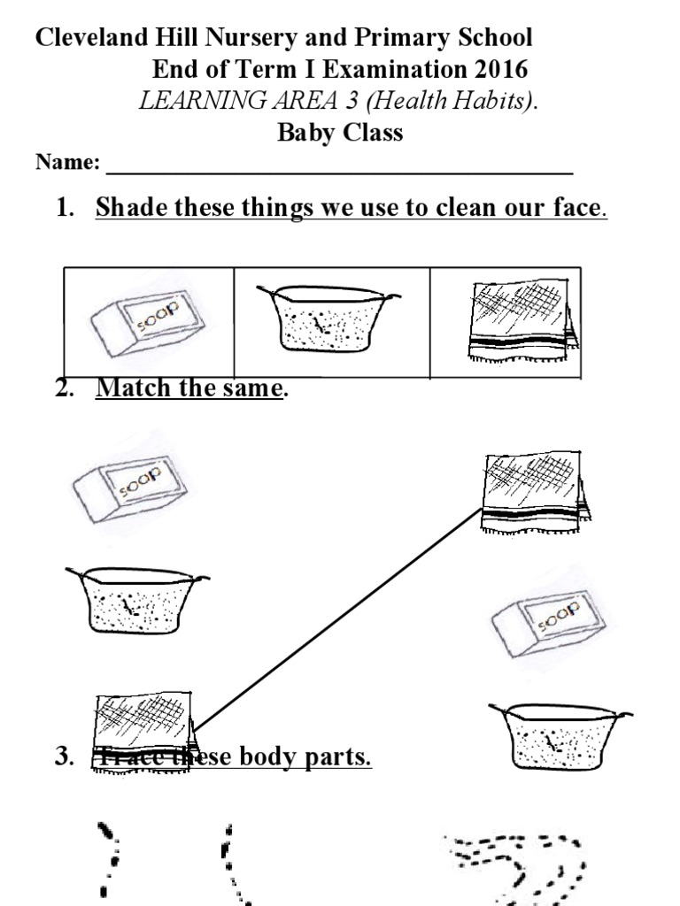Baby Class Learning Area 3 (Health Habits) | PDF
