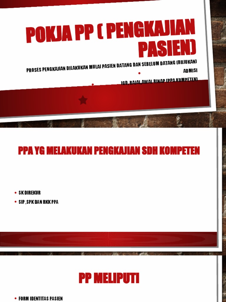 Pokja PP (Pengkajian Pasien) | PDF