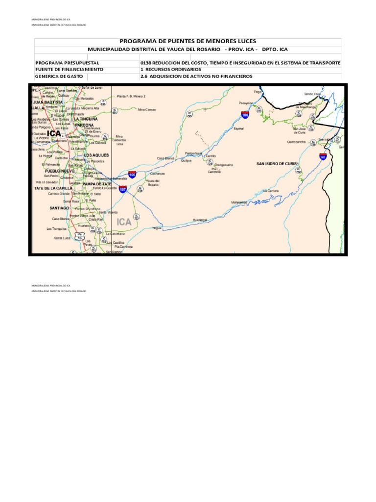 Red Vial Distrito Yauca | PDF