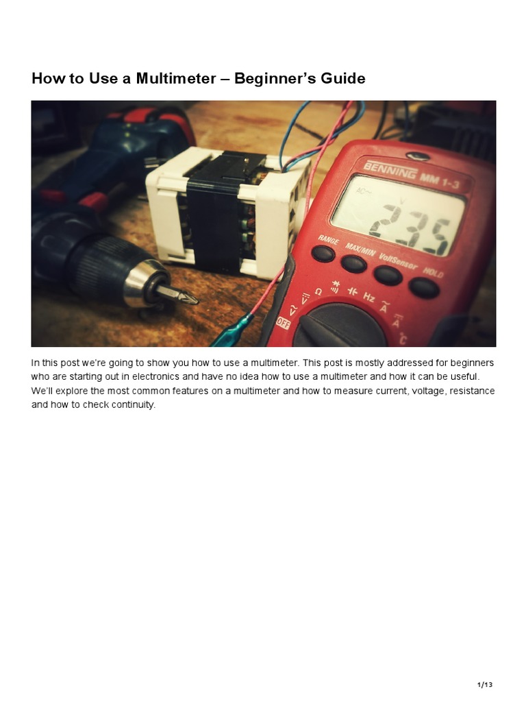 How To Use A Multimeter Beginners Guide | PDF | Resistor | Series And ... How To Use A Multimeter Beginners Guide | PDF | Resistor | Series And ...