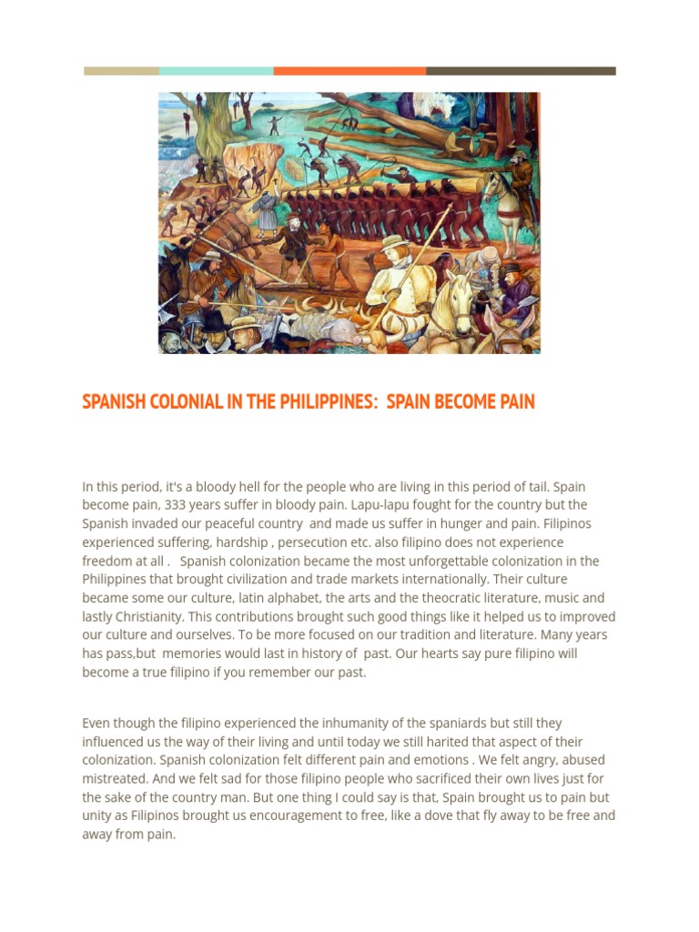 SPAIN BECOME PAIN (Spanish Colonial in The Philippines) | PDF